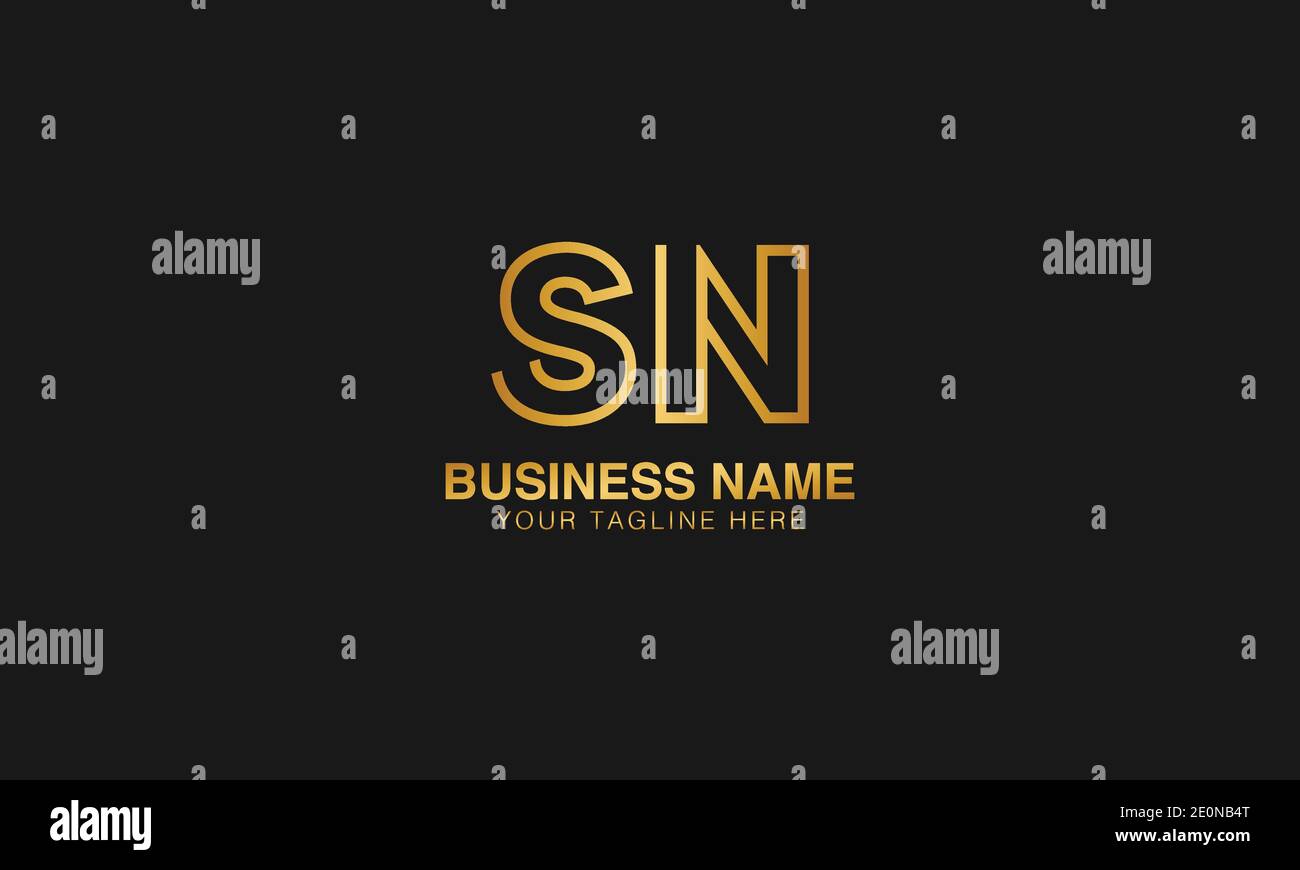 SN S N initial based letter typography logo design vector Stock Vector ...