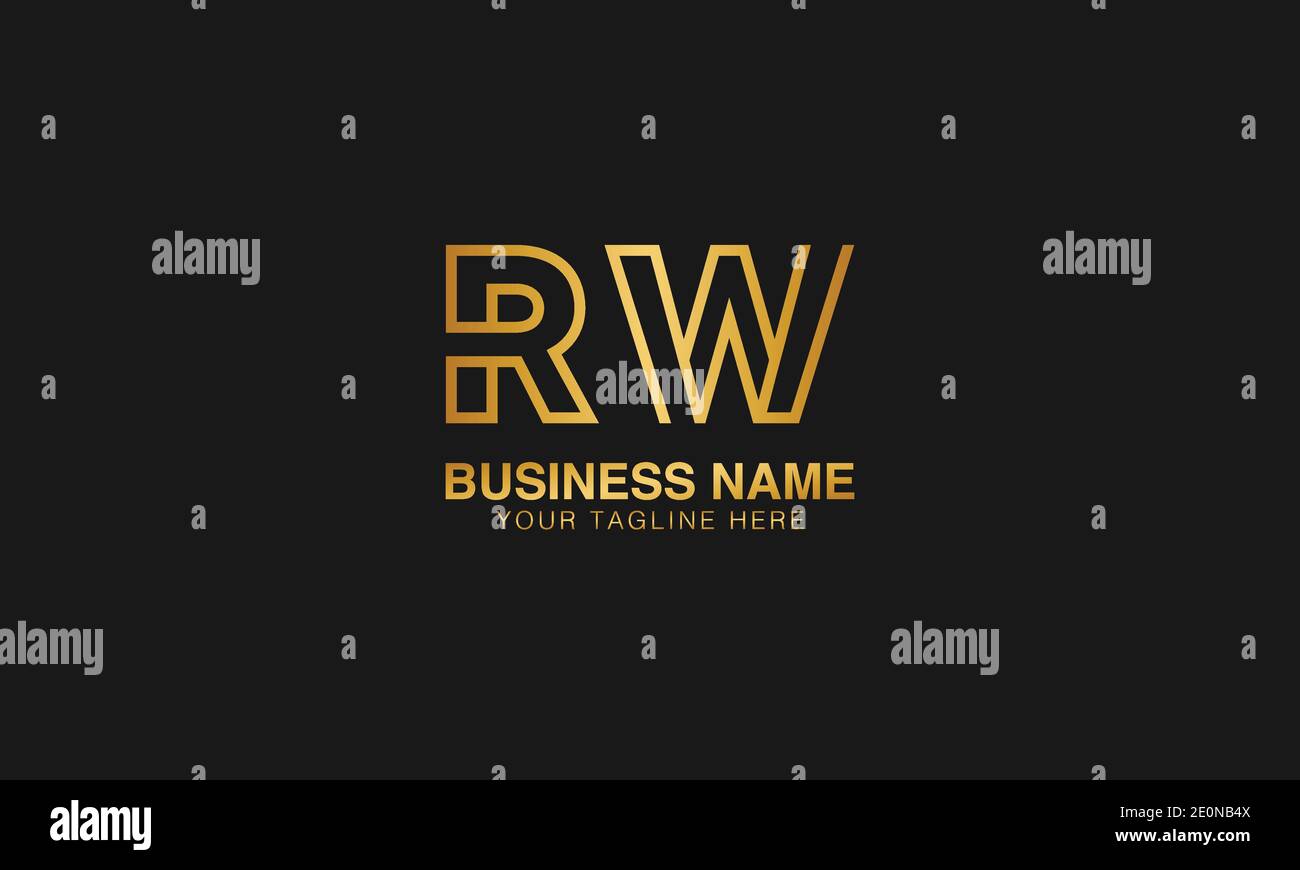 RW R W initial based letter typography logo design vector Stock Vector ...