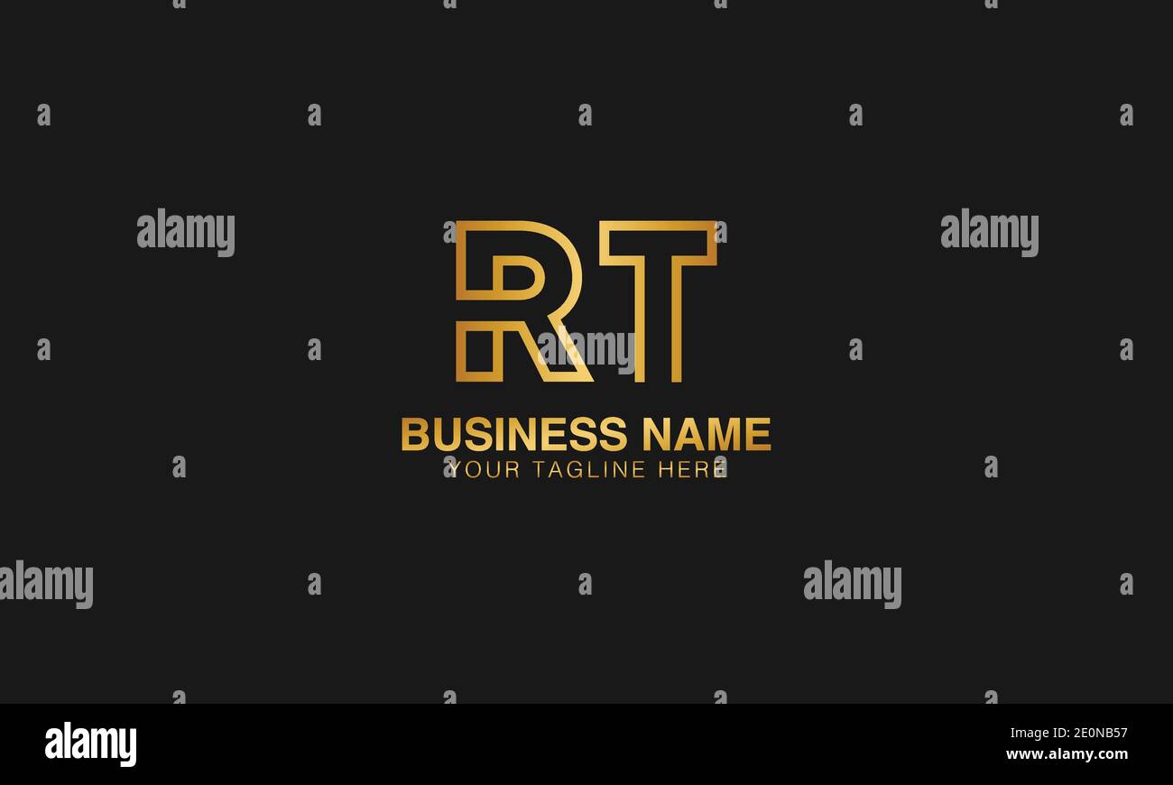 RT R T initial based letter typography logo design vector Stock Vector ...