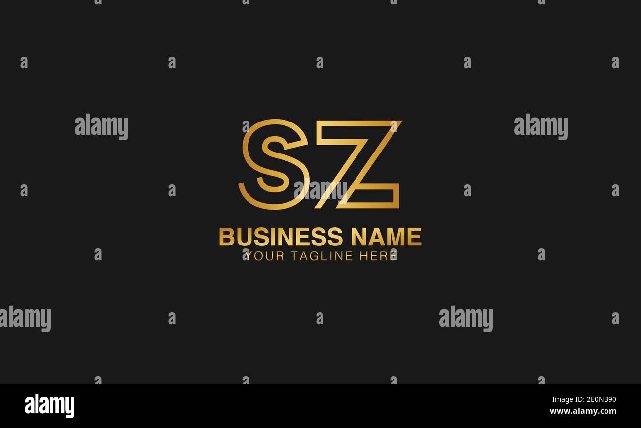 SZ S Z initial based letter typography logo design vector Stock Vector ...