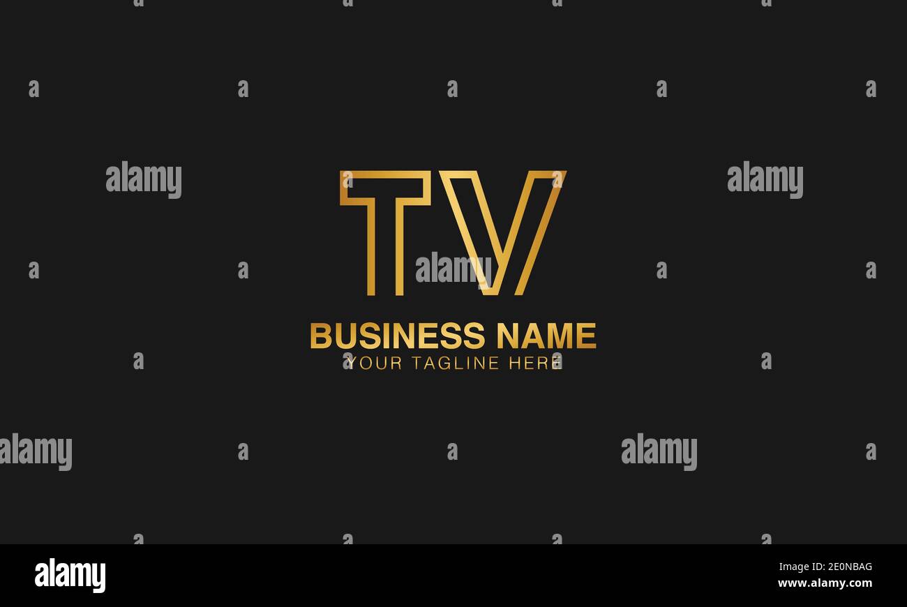 TV T V initial based letter typography logo design vector Stock Vector ...