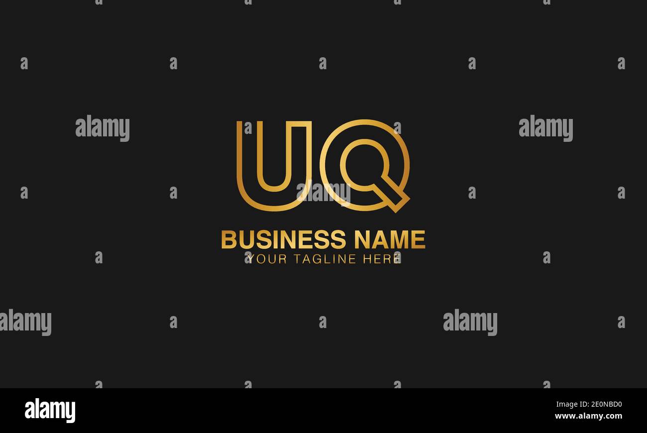 UQ U Q initial based letter typography logo design vector Stock Vector ...