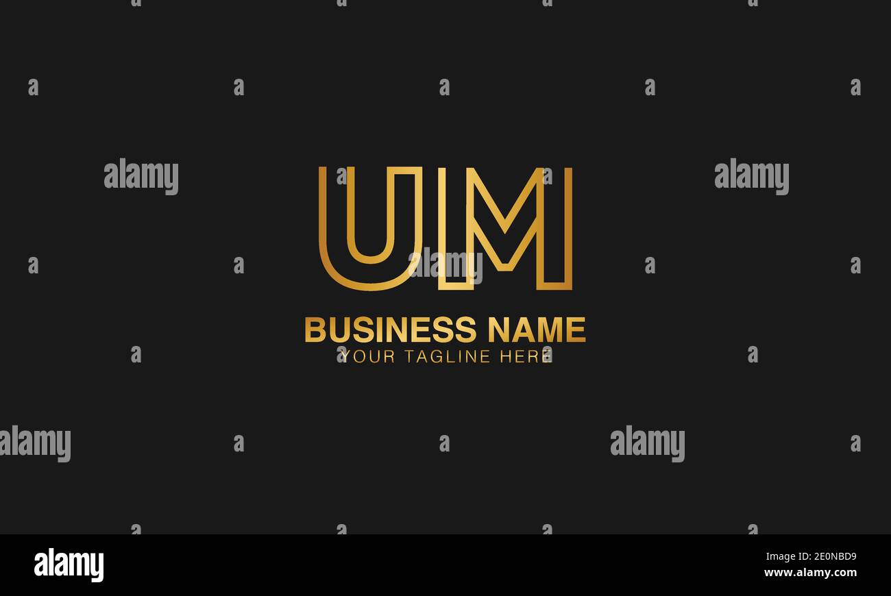 UM U M initial based letter typography logo design vector Stock Vector ...