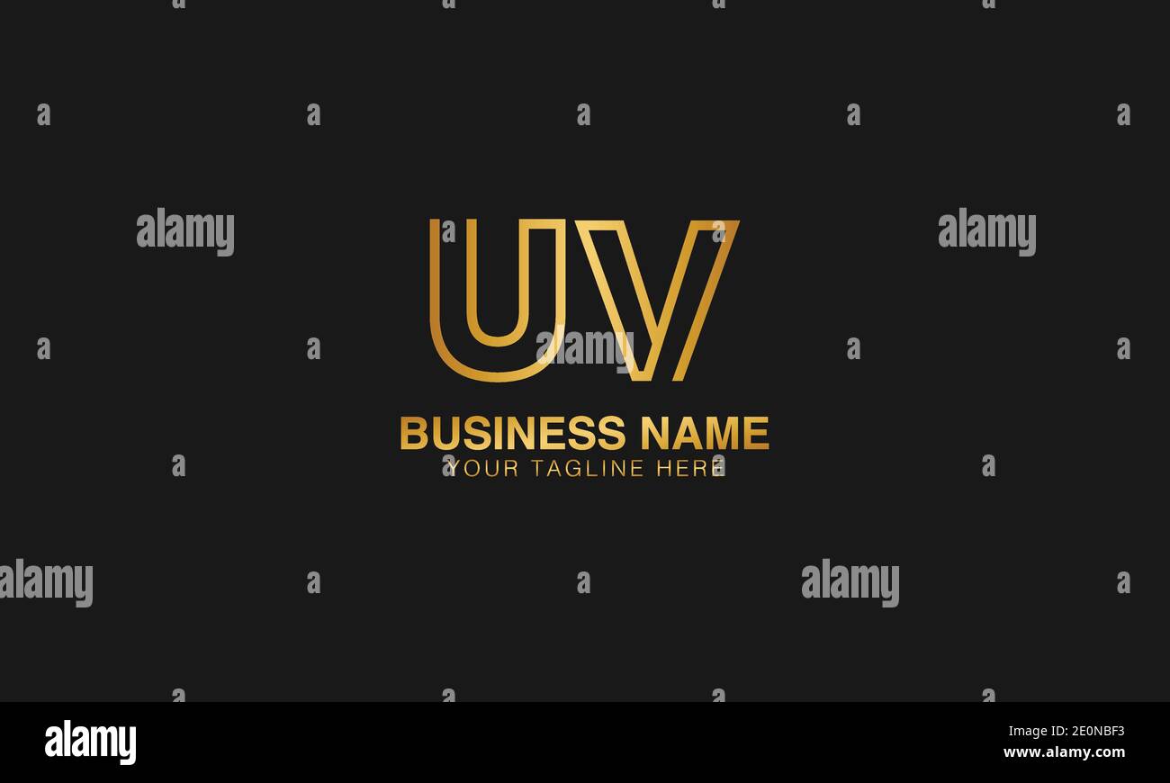 UV U V initial based letter typography logo design vector Stock Vector ...