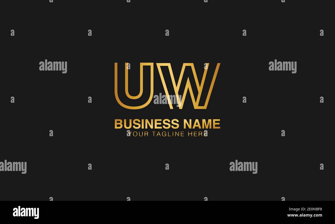UW U W initial based letter typography logo design vector Stock Vector ...