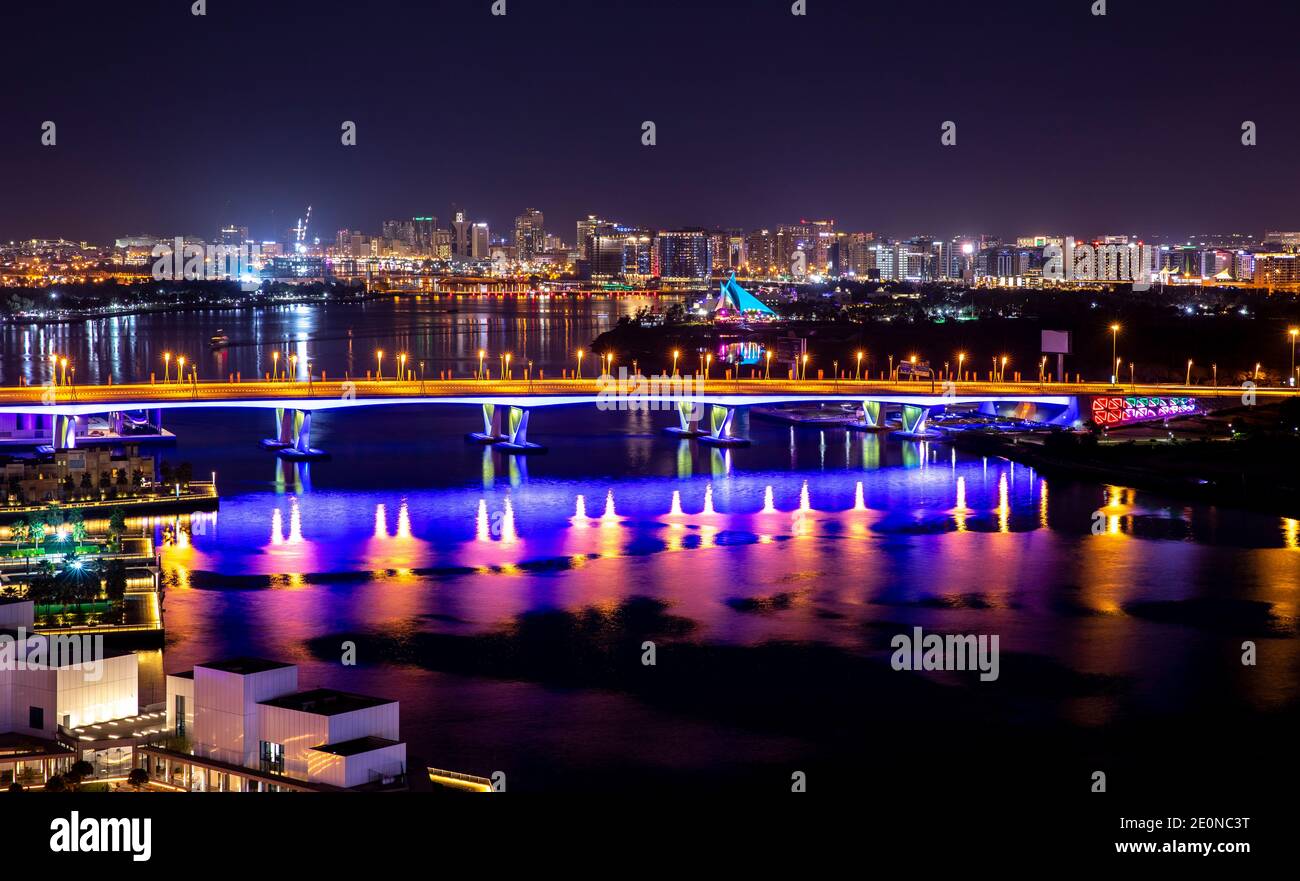 Dubai, United Arab Emirates, 31st December 2020: view over Dubai Creek ...