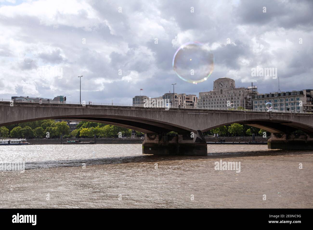 An amazing view of the Waterloo Bridge from South bank, London Stock ...