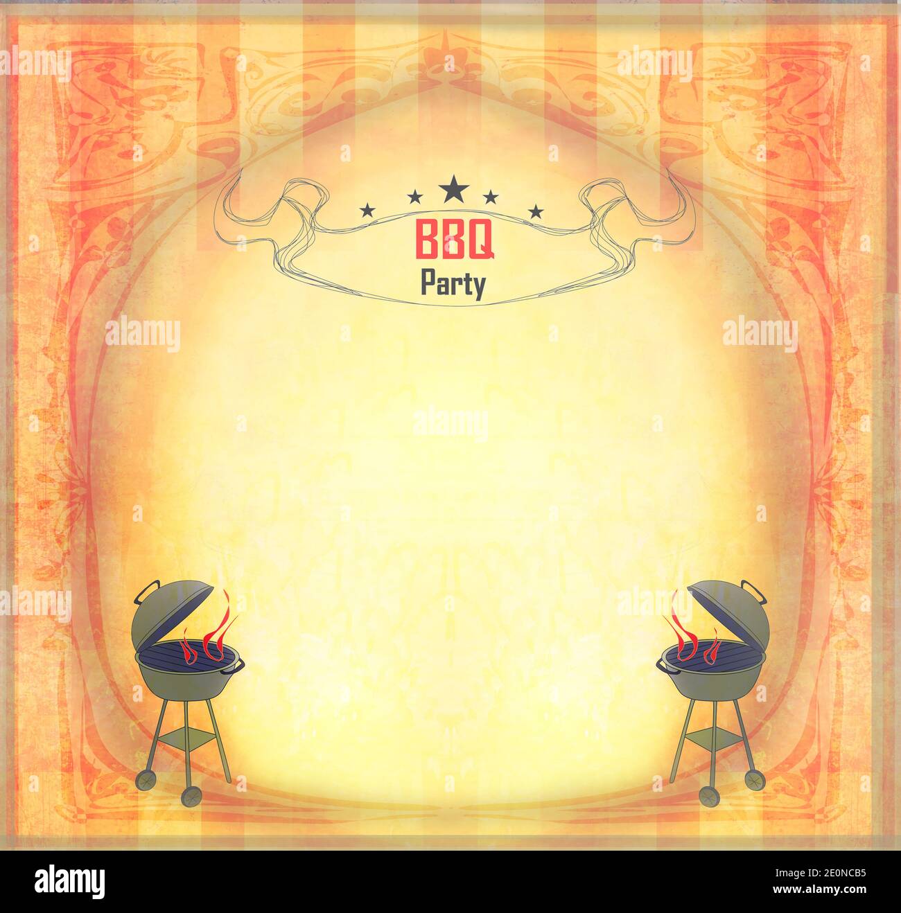 Bbq party - Abstract vintage frame Stock Photo - Alamy