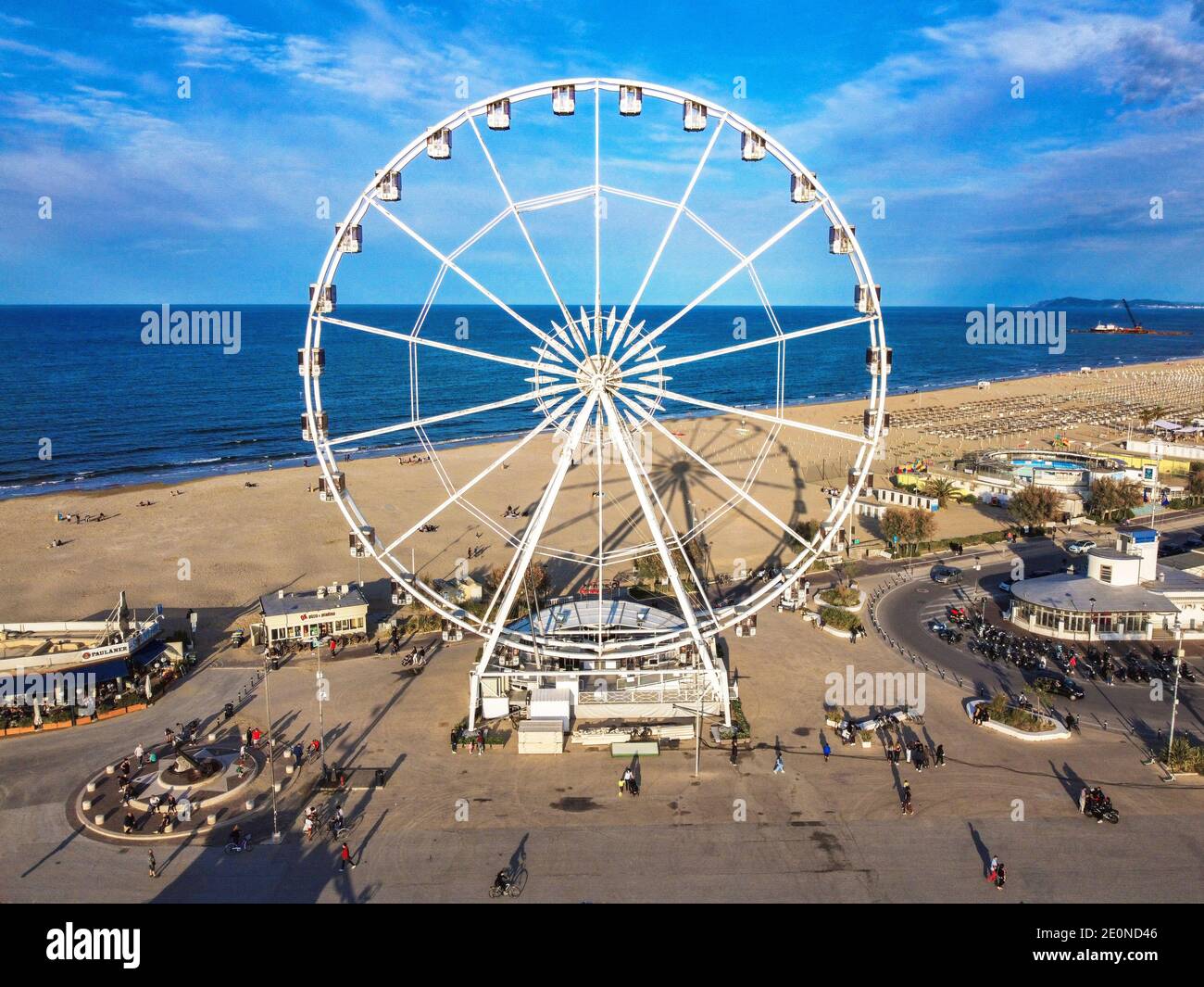 Aerial view of the ferris wheel of Rimini, Emilia-Romagna, Italy Stock ...