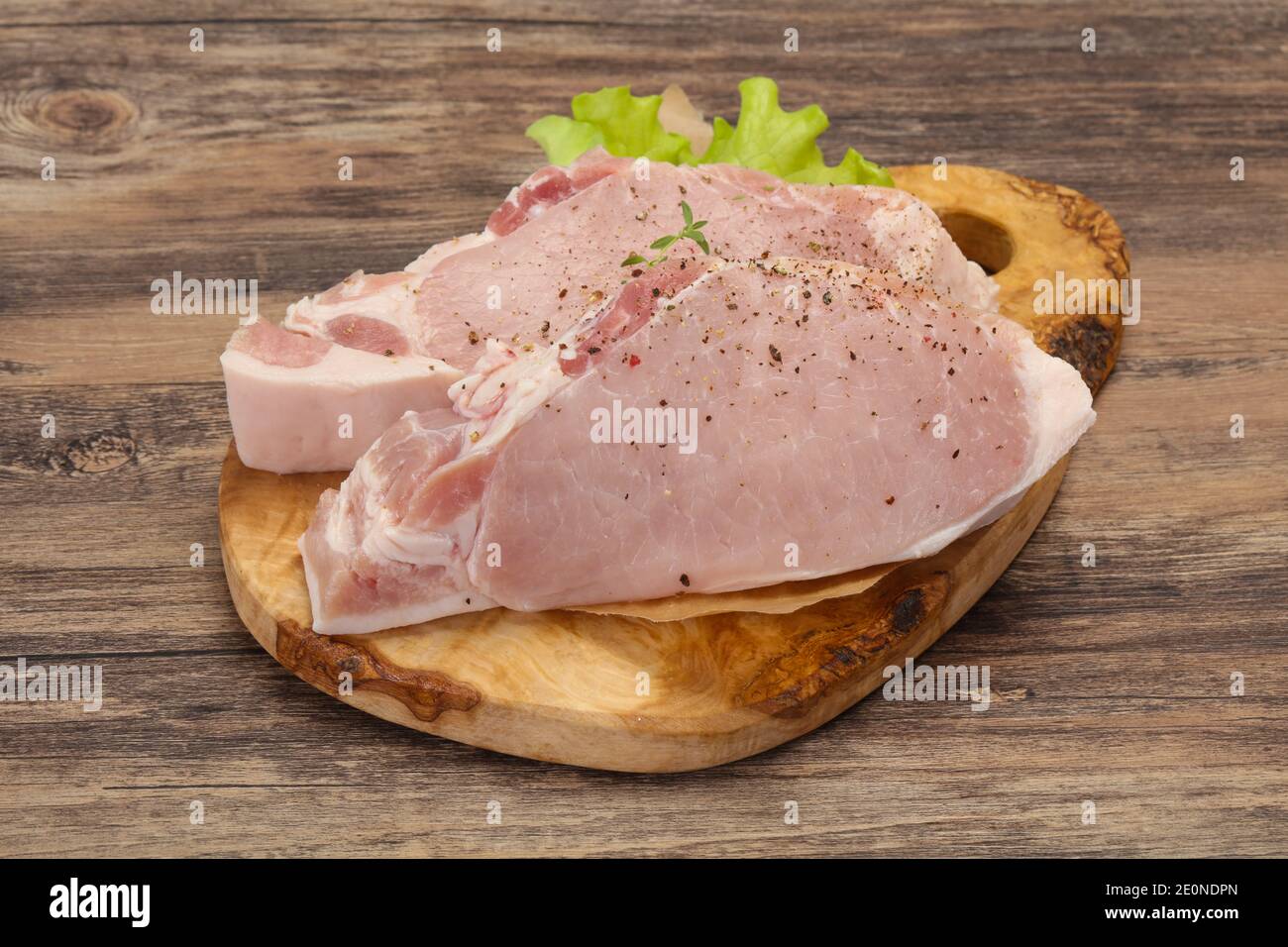 Raw pork meat steak ready for grill Stock Photo - Alamy