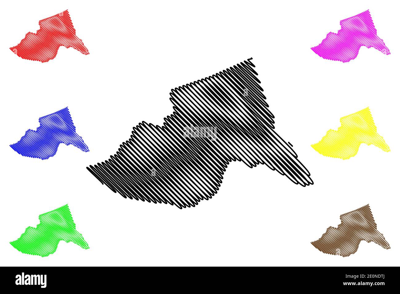 Meru vector outline map Cut Out Stock Images & Pictures - Alamy