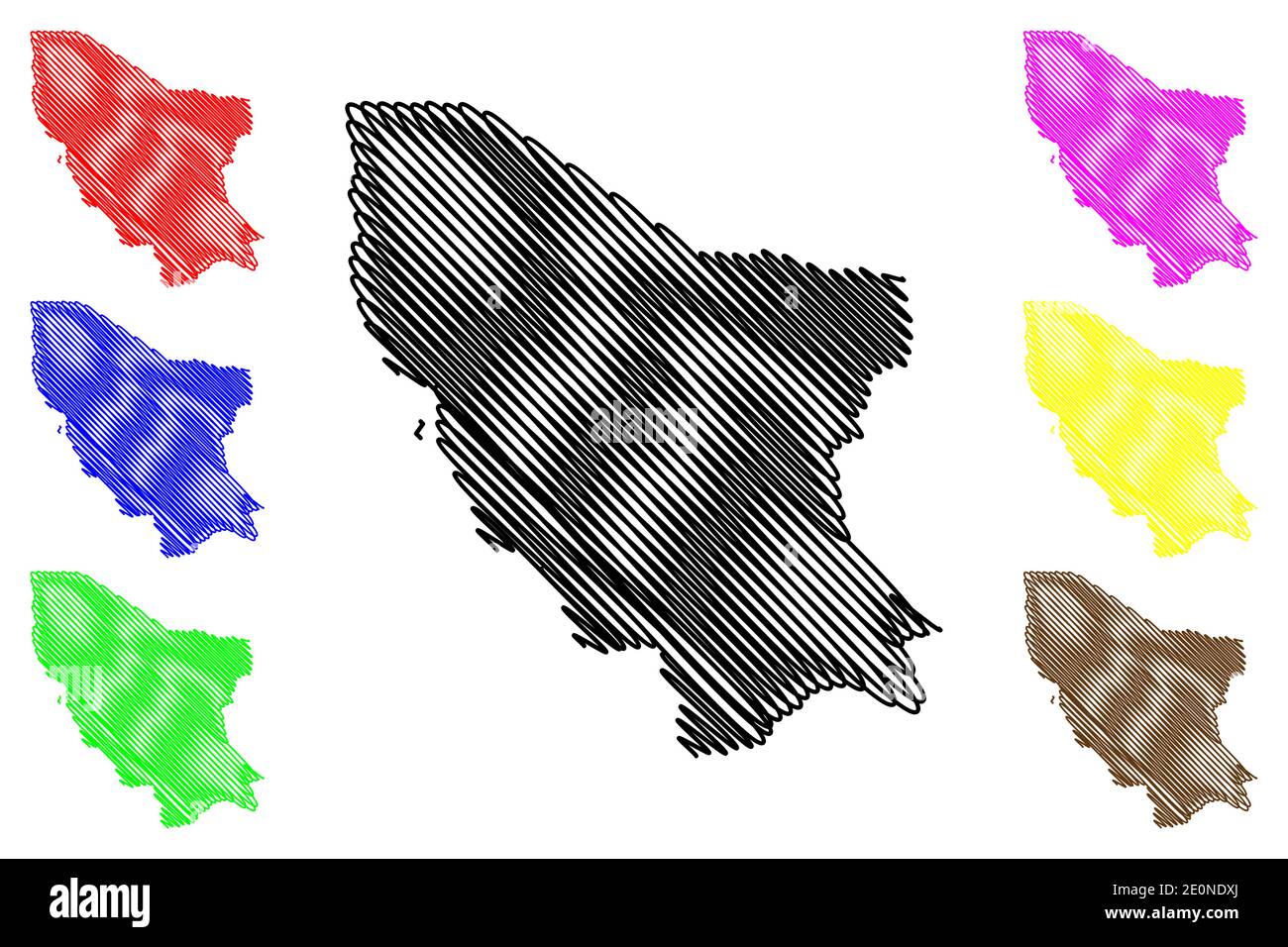 Marsabit County (Republic of Kenya, Eastern Province) map vector ...