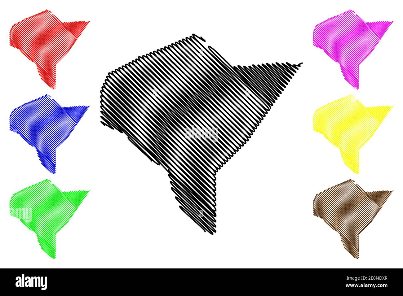 Mandera County (Republic of Kenya, North Eastern Province) map vector ...