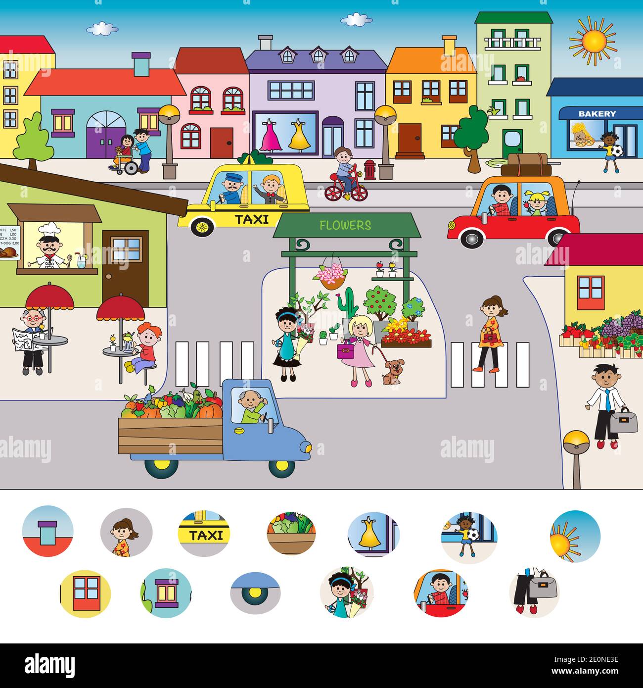 Game for children : city landscape, visual game Stock Photo - Alamy