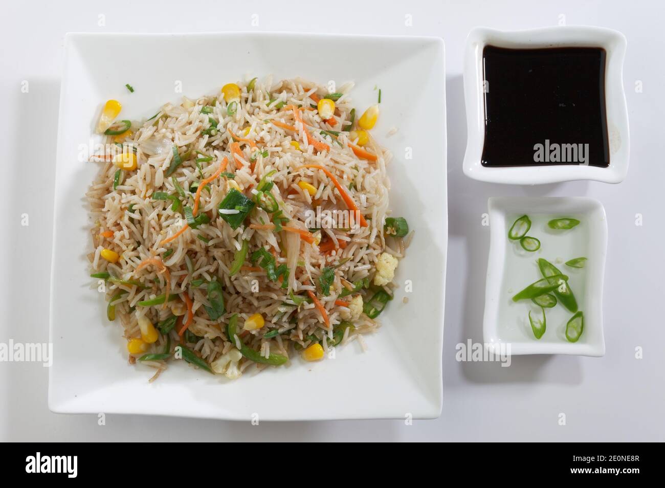 Chinese fried rice with soya sauce and vinegar Stock Photo - Alamy