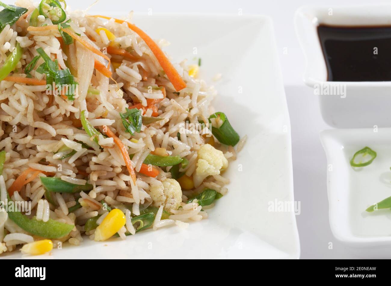 Chinese fried rice with soya sauce and vinegar Stock Photo - Alamy