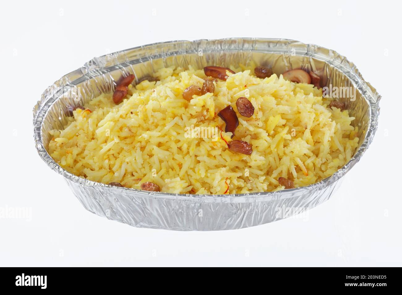 Sweet coconut rice with saffron and dry fruits Stock Photo - Alamy