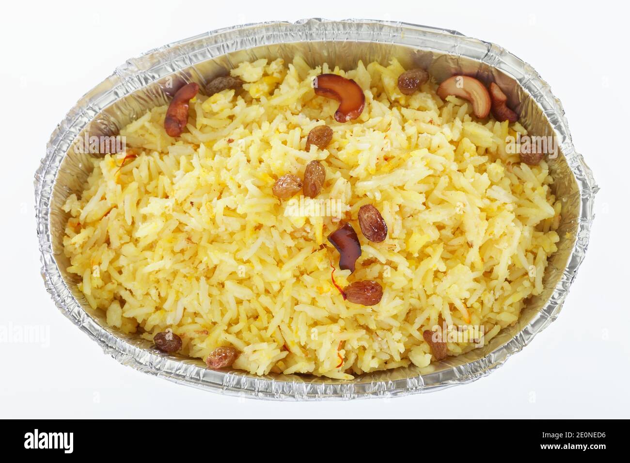 Sweet coconut rice with saffron and dry fruits Stock Photo - Alamy