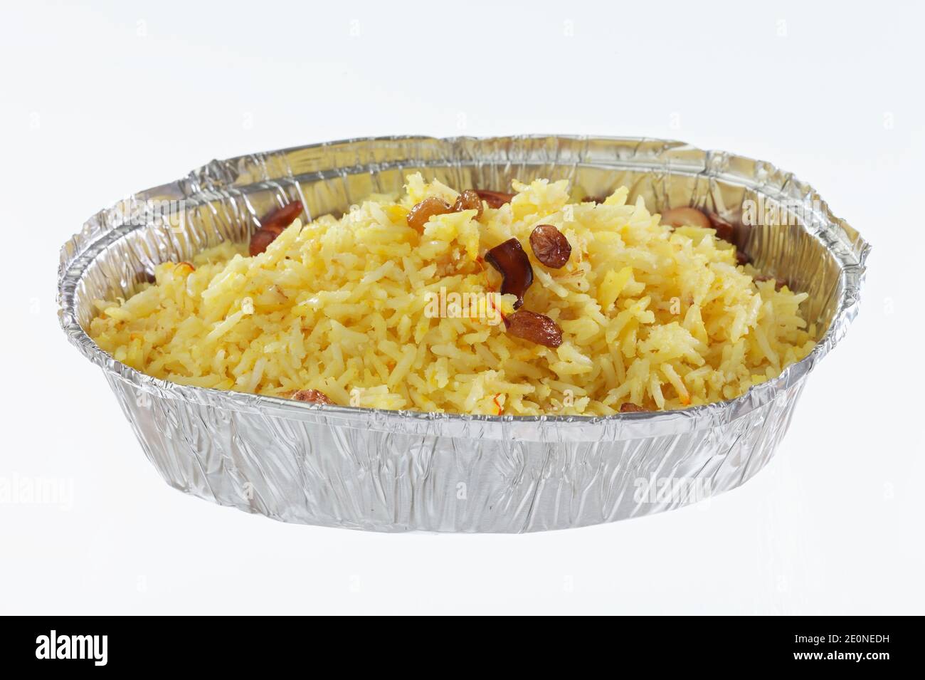 Sweet coconut rice with saffron and dry fruits Stock Photo - Alamy