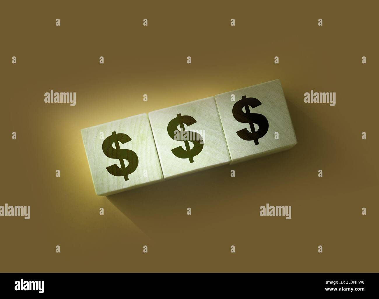 Wooden blocks with dollar signs on red background. Business Concept of ...