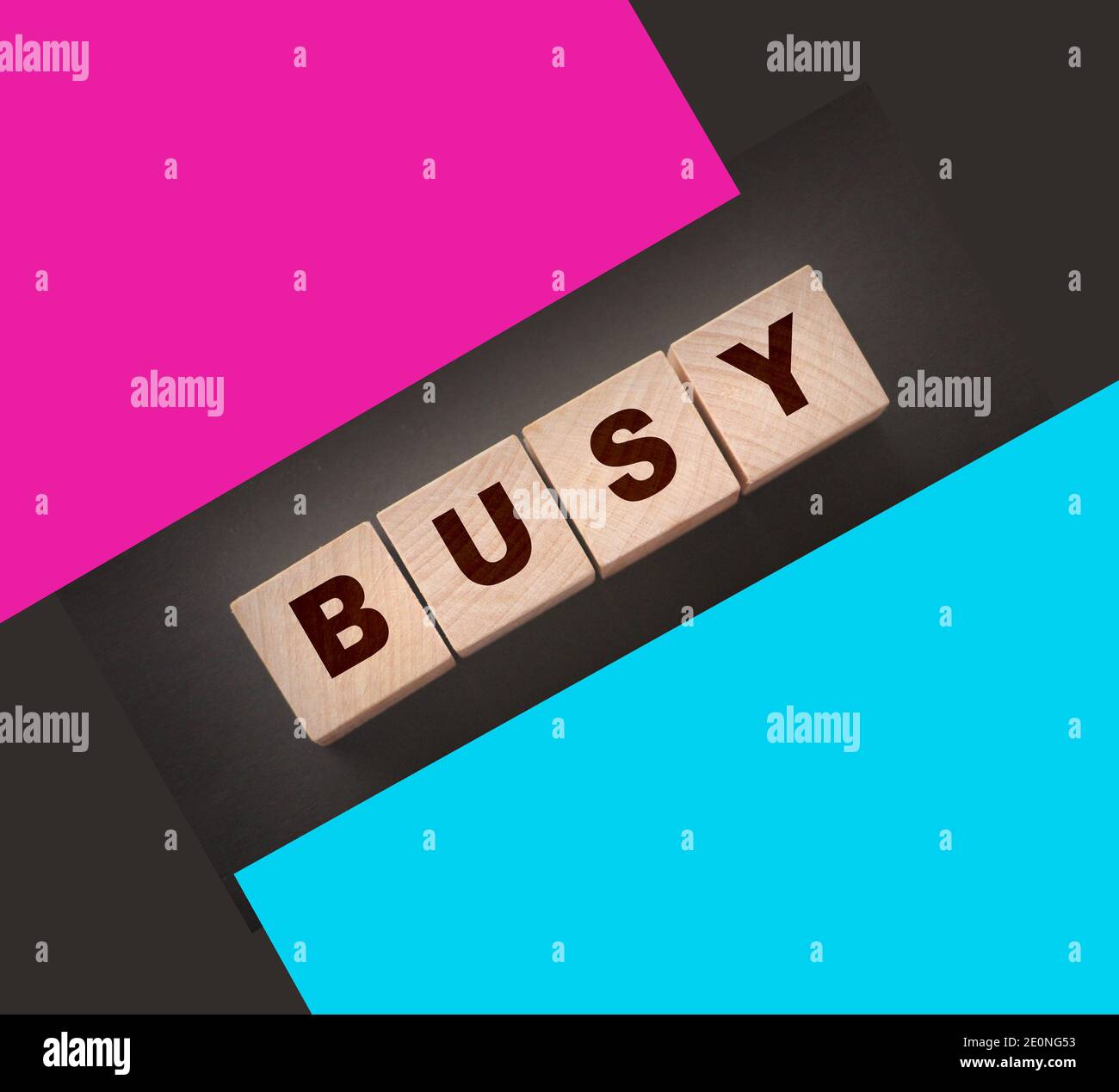 Word Busy made with cube wooden blocks. Business career concept Stock ...