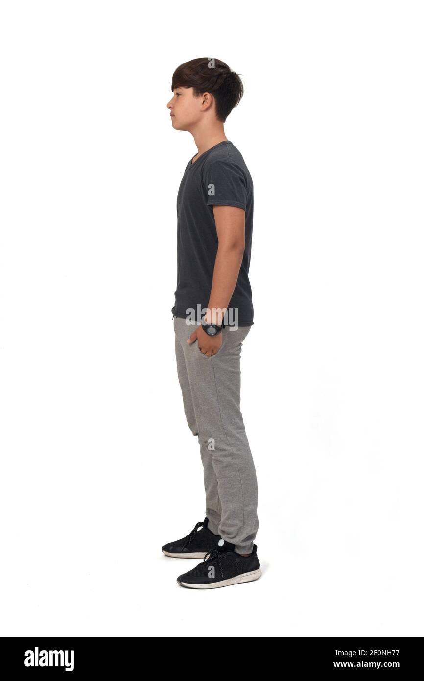 Portrait boy hairstyle side view Cut Out Stock Images & Pictures - Alamy