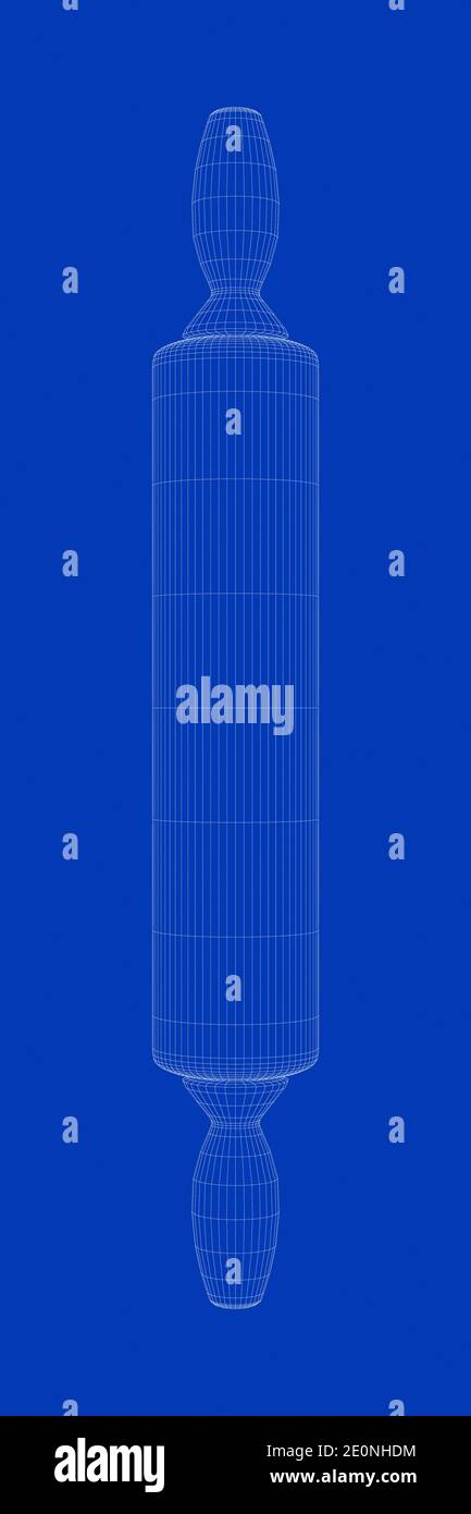 3D wire-frame model of rolling pin Stock Photo - Alamy