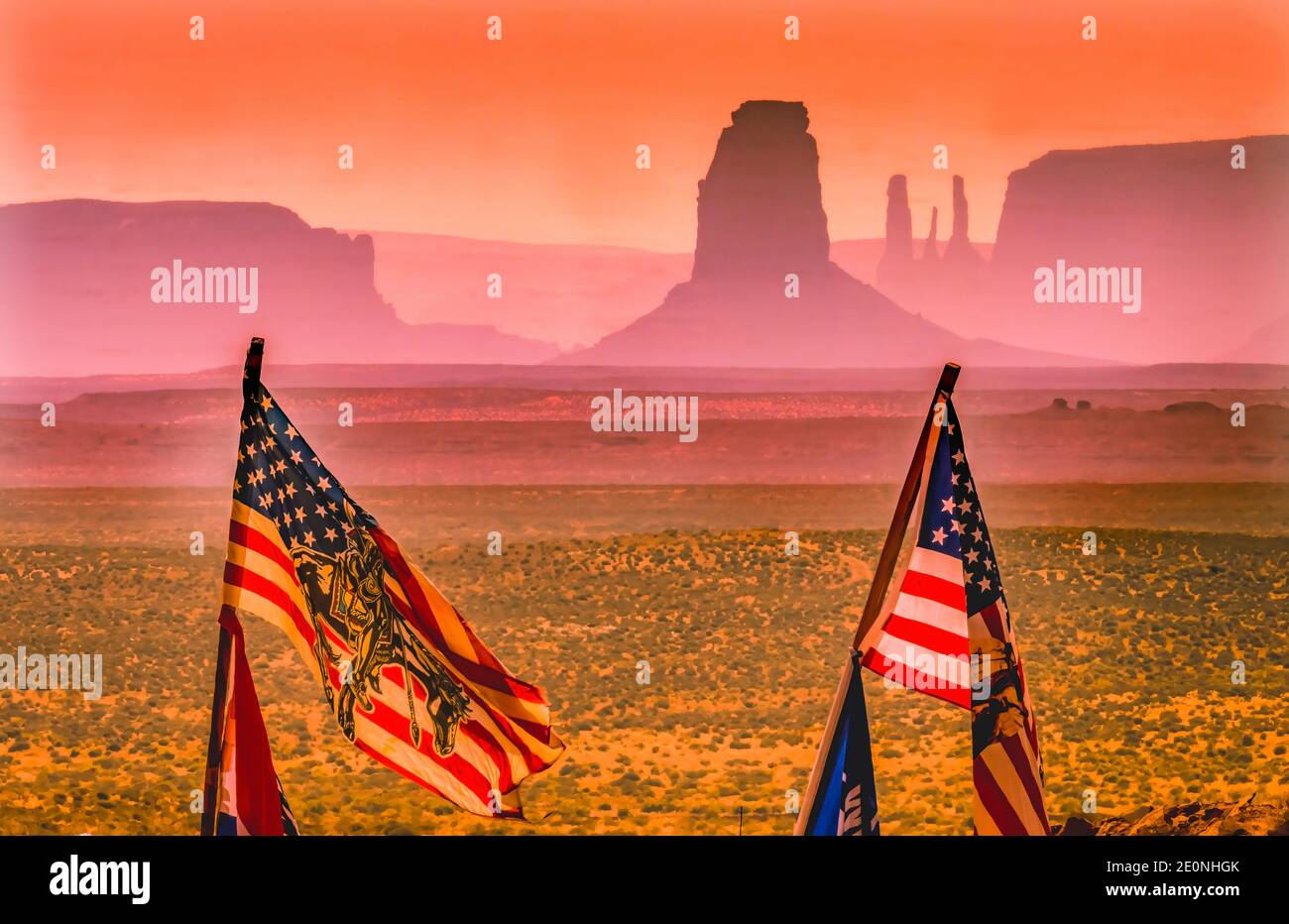 American flags at monument valley hi-res stock photography and images ...