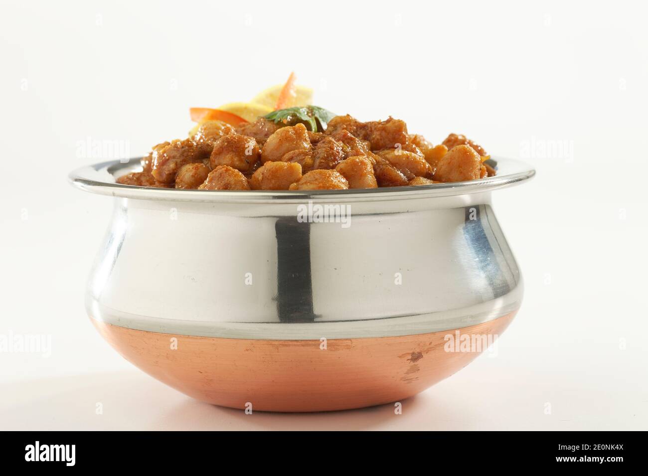 Indian food - chana masala with Indian spices, roti, puri Stock Photo ...