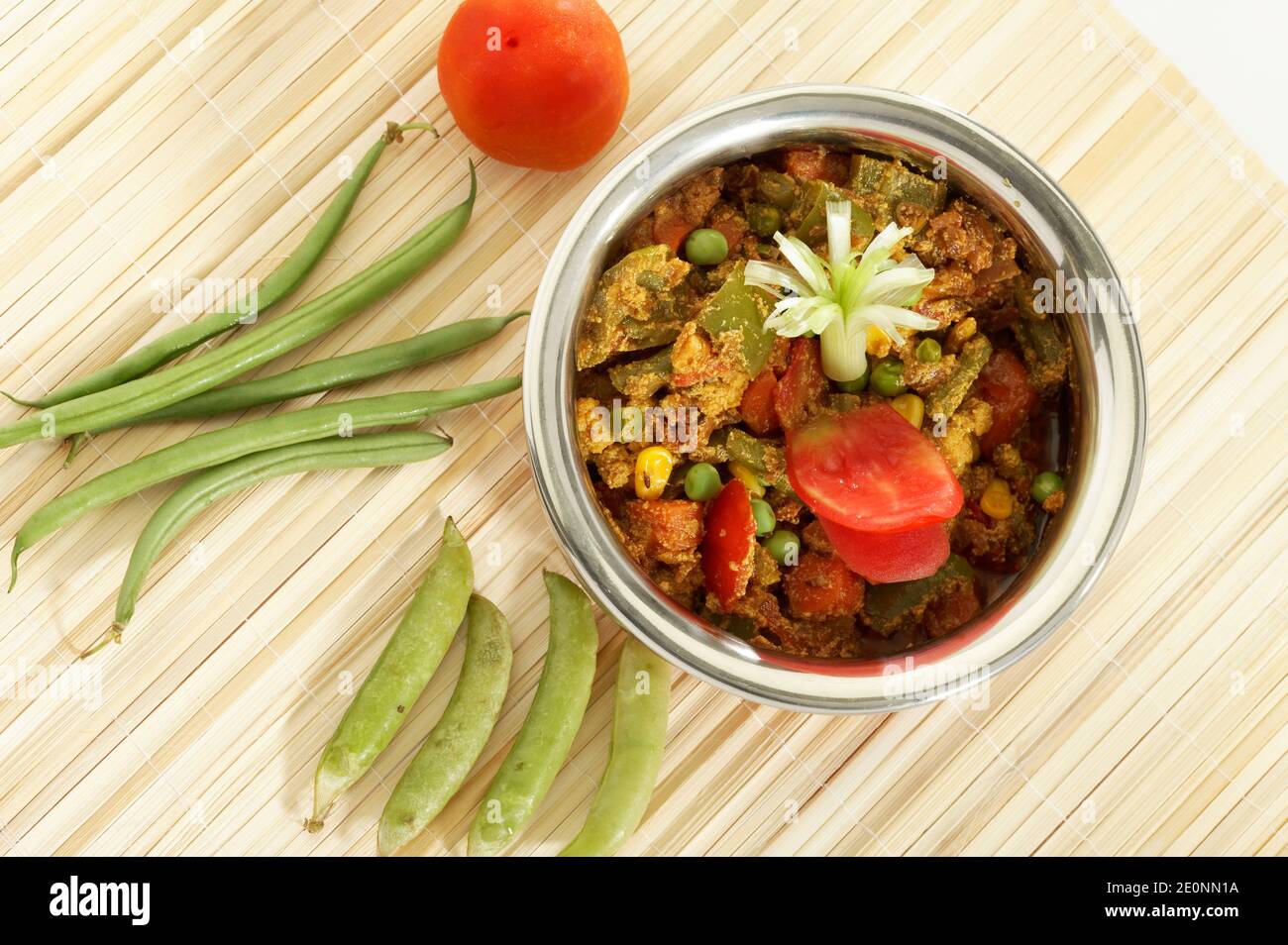 Indian Food: Mix vegetable, with puri, chapati studio shot Stock Photo ...