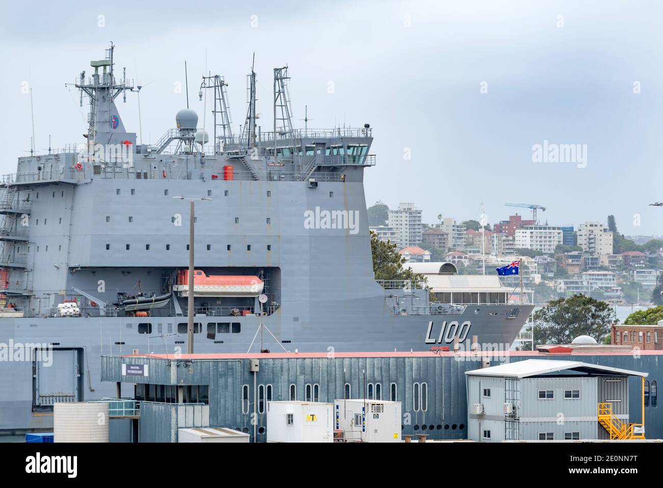 HMAS Choules at Garden Island is a Bay Class landing ship purchased ...