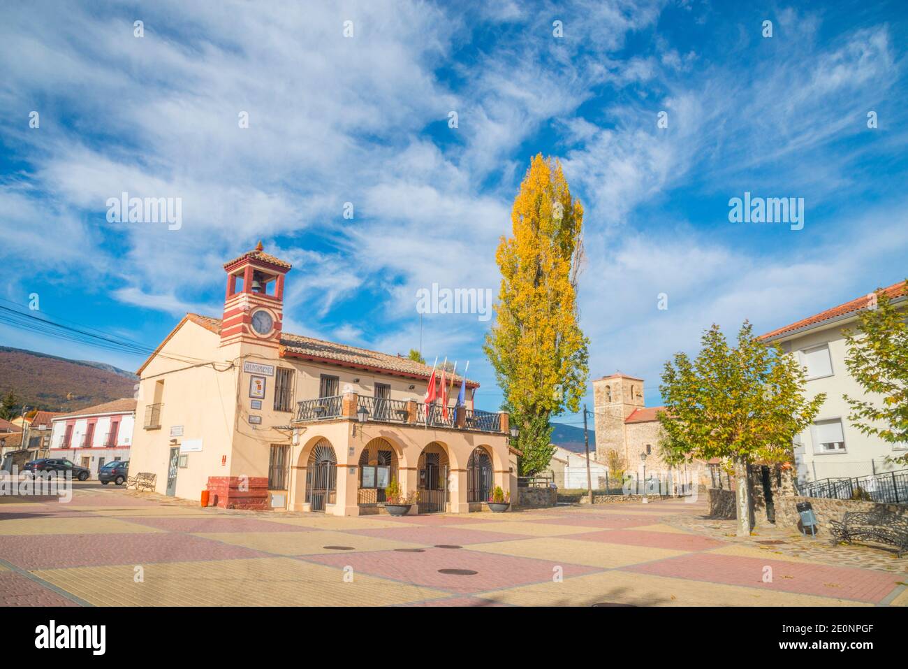 Town hall. Pinilla del Valle, Madrid province, Spain Stock Photo - Alamy