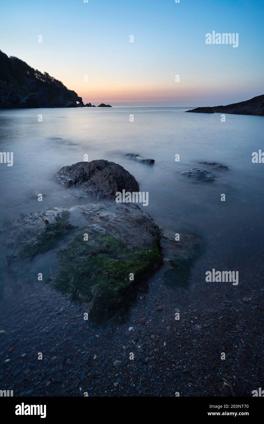 Sunset at Hele Bay, Devon, UK Stock Photo - Alamy