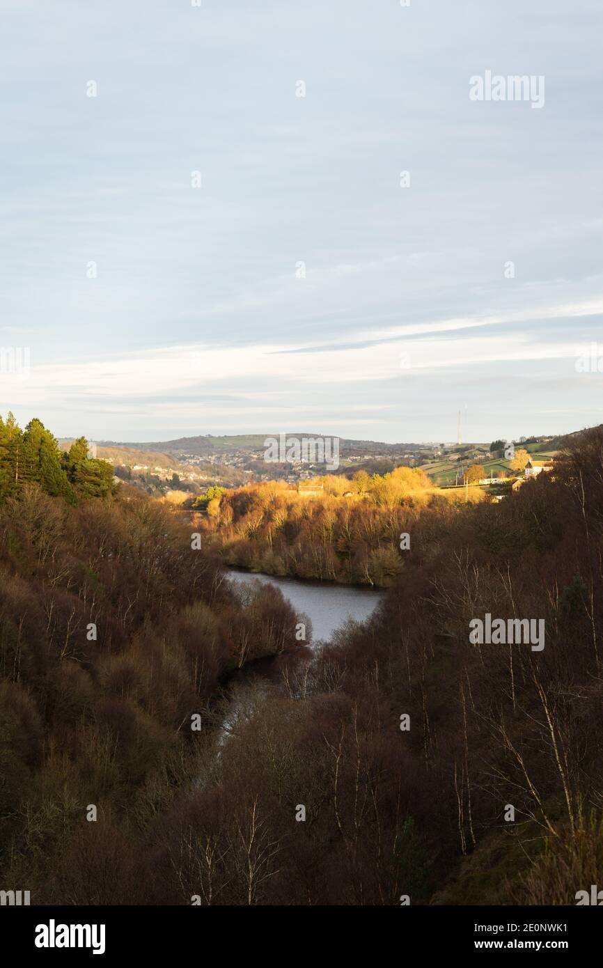 Brownhill Reservoir in Winter - nr Holmbridge, Yorkshire, UK Stock ...