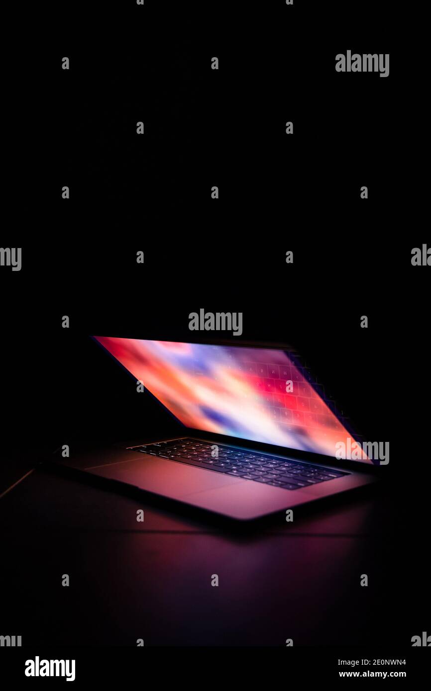 portrait of illuminated laptop Stock Photo - Alamy