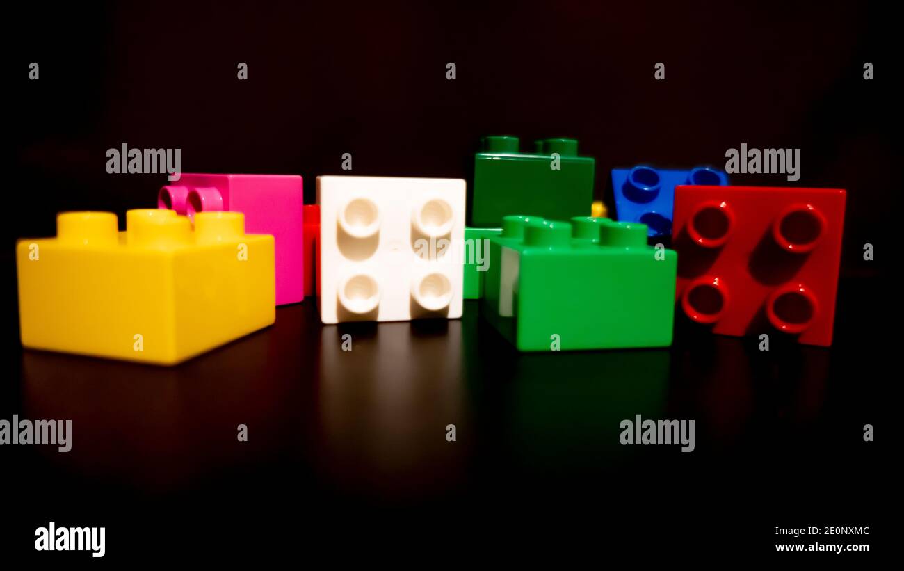 Colorful plastic blocks hi-res stock photography and images - Alamy