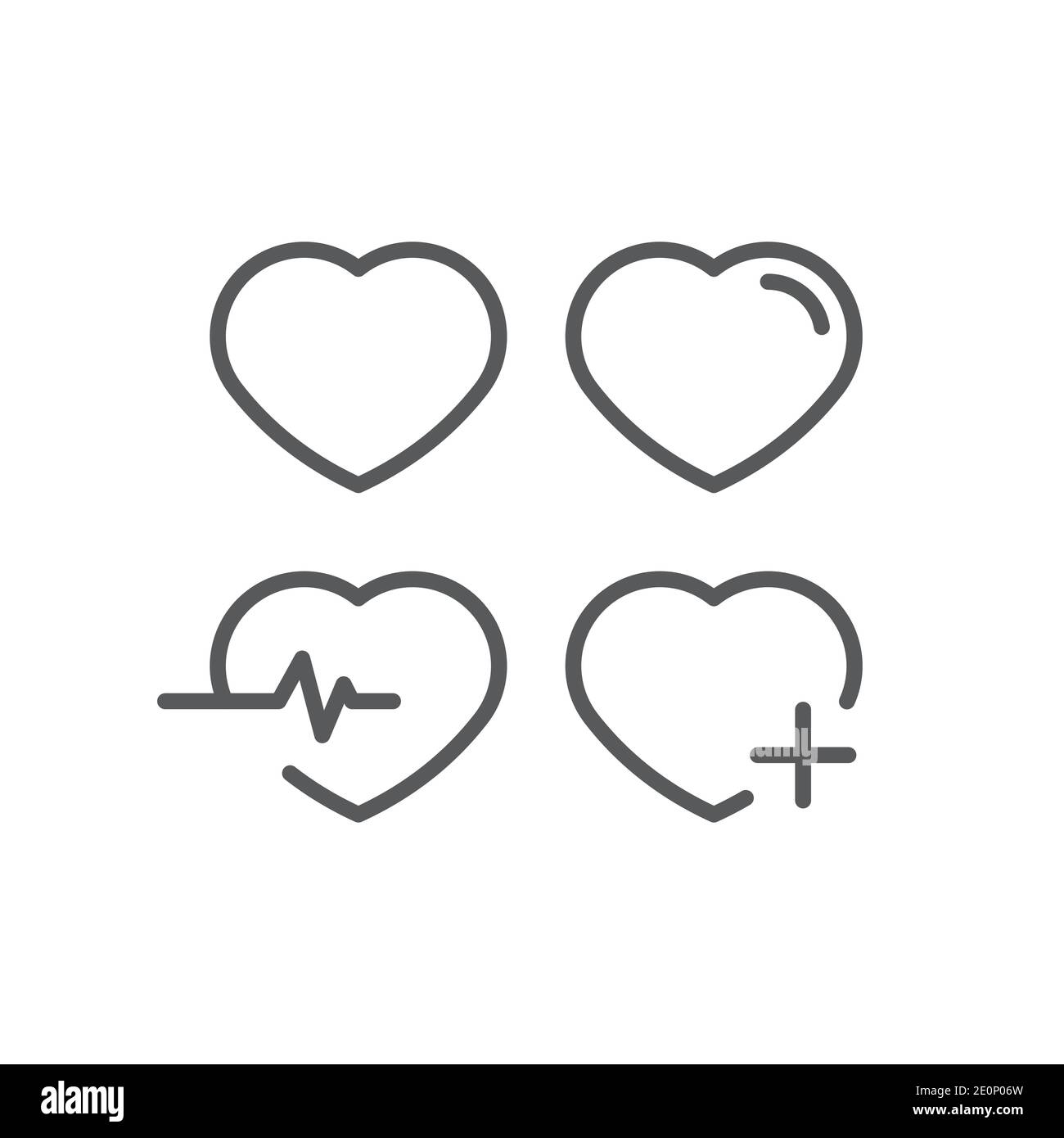 Heart icon, color, line, outline vector sign, linear style pictogram ...