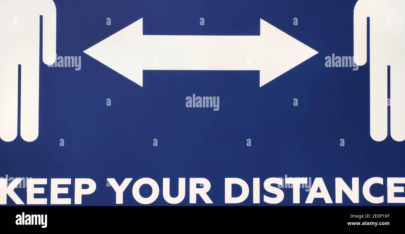 Keep your distance. Warning and reminder to keep distance between ...