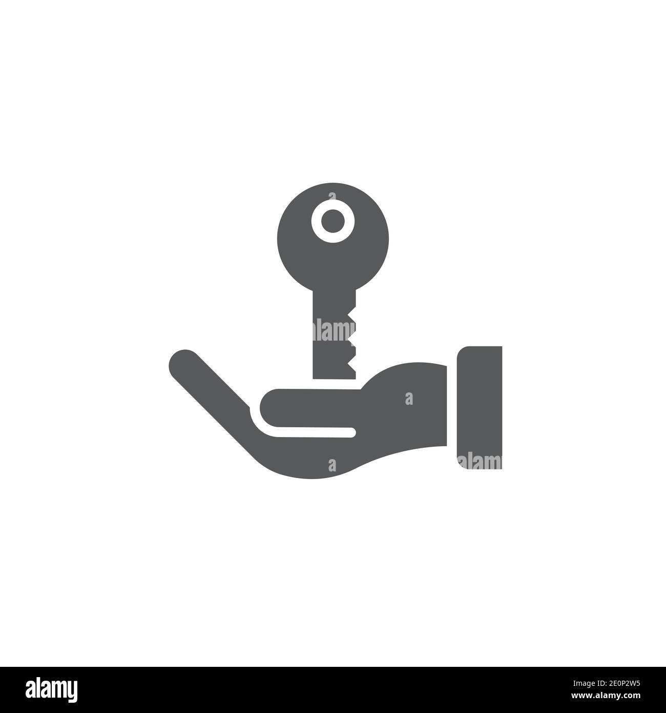 Hand holds home keys icon, color, line, outline vector sign, linear ...