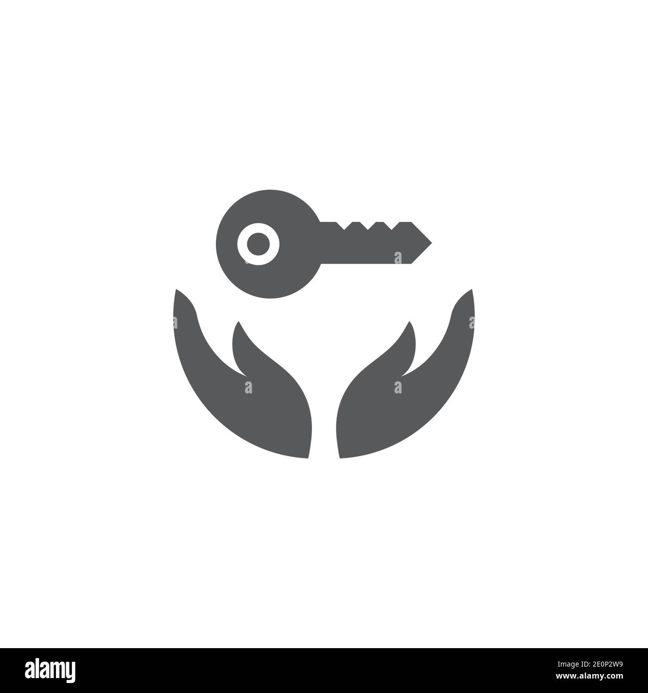 Hand holds home keys icon, color, line, outline vector sign, linear ...