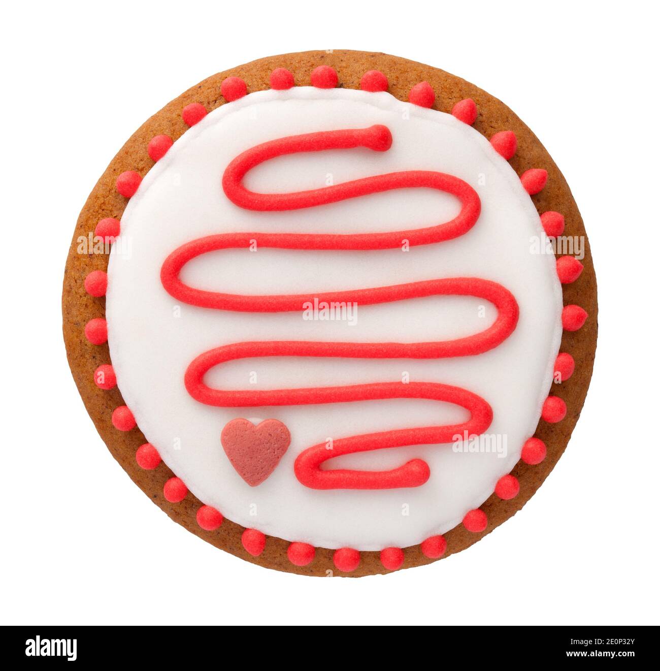 Christmas gingerbread cookie in shape of circle isolated on white ...