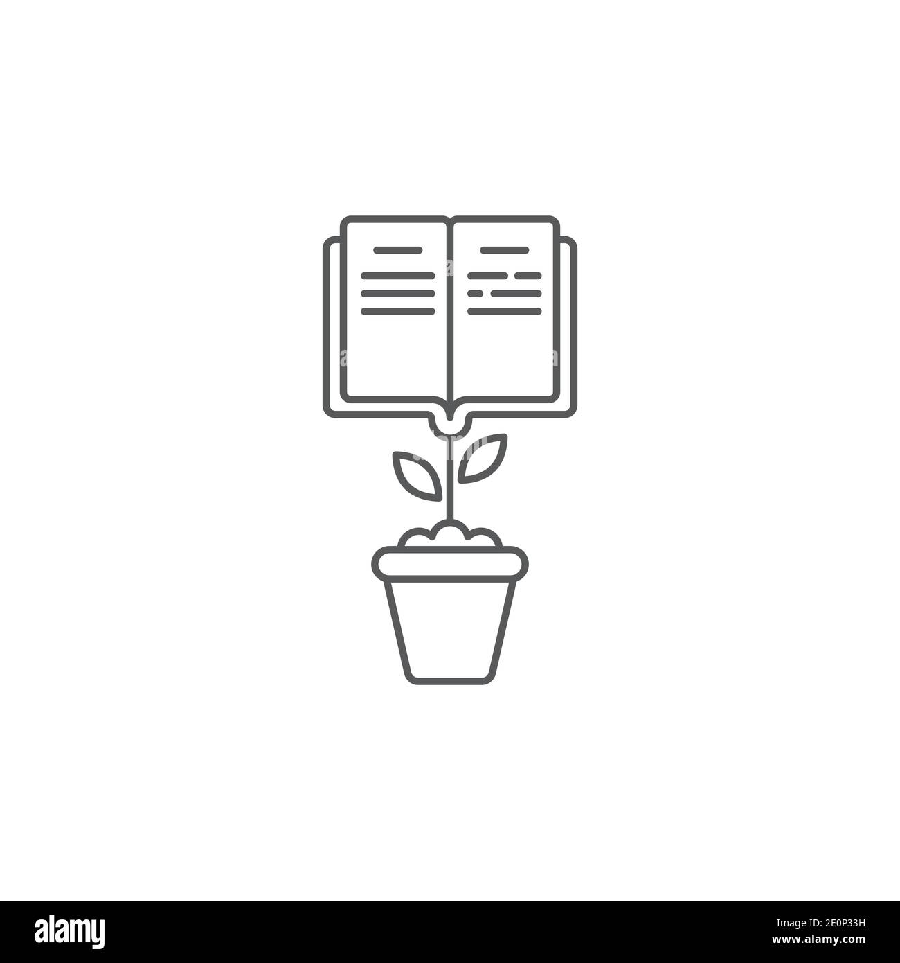 Grow book icon, color, line, outline vector sign, linear style ...