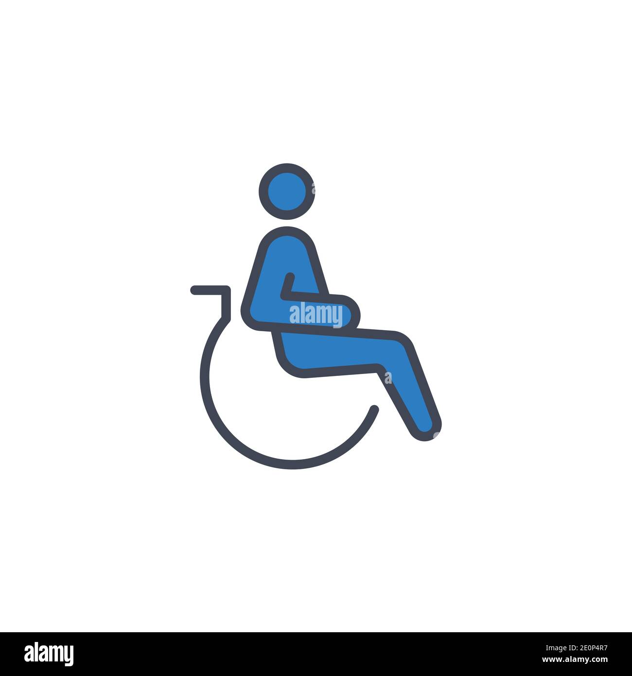 Handicapped patient icon, color, line, outline vector sign, linear ...