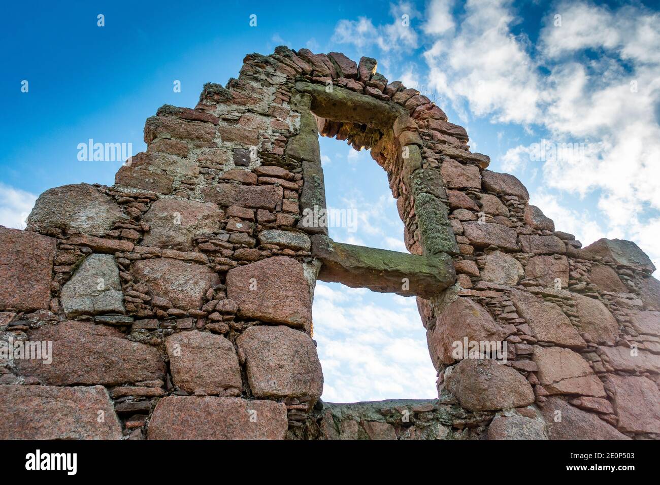 The ruins of Boddam Castle at Boddam near Peterhead in Aberdeenshire ...