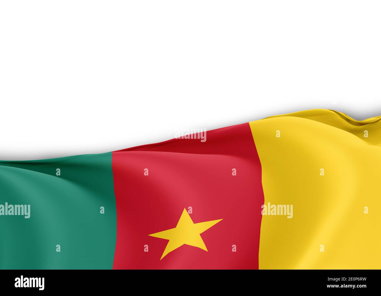 Cameroon National flag in White Background Stock Photo - Alamy