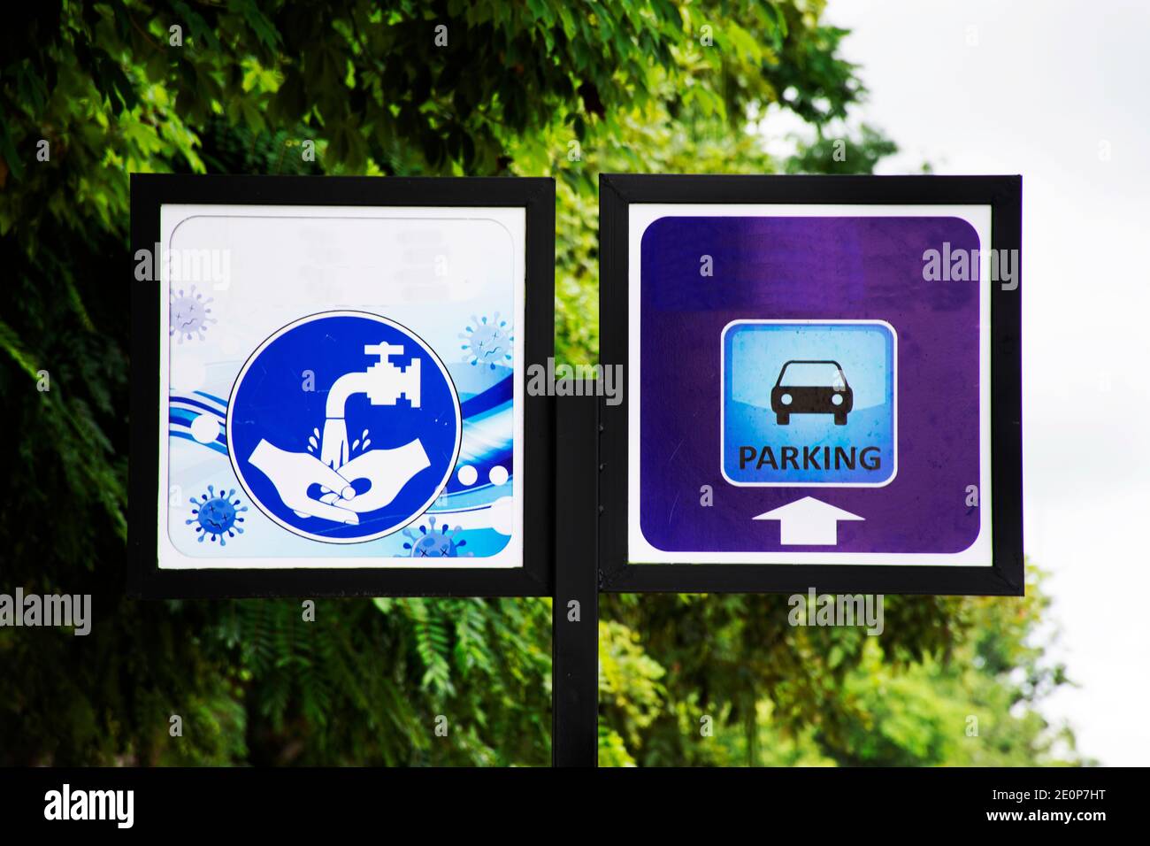 Steel board or metal label symbol for point washing clean hand and car ...