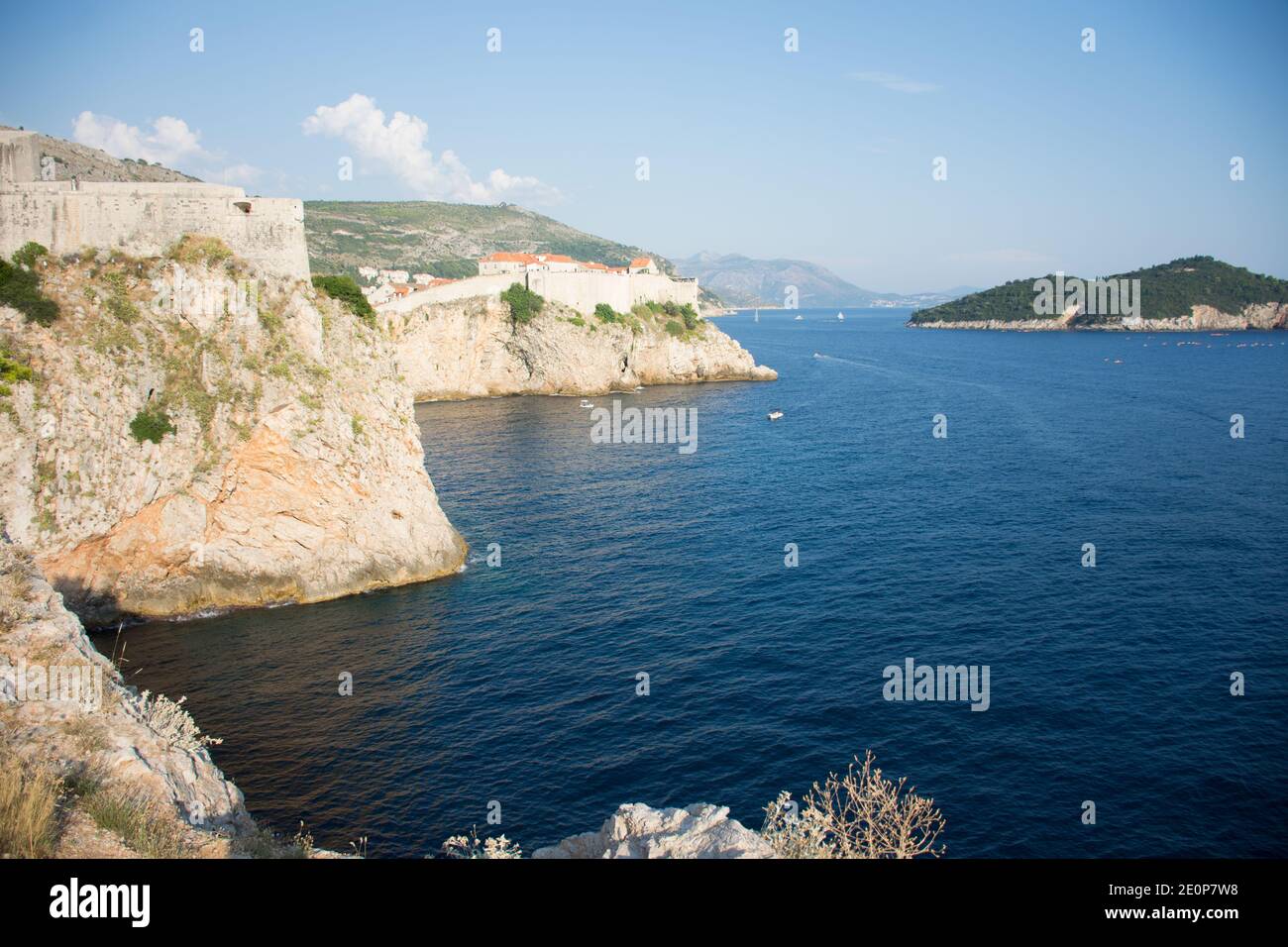 Croatia, coastal cliffs of the city of Dubrovnik Stock Photo - Alamy
