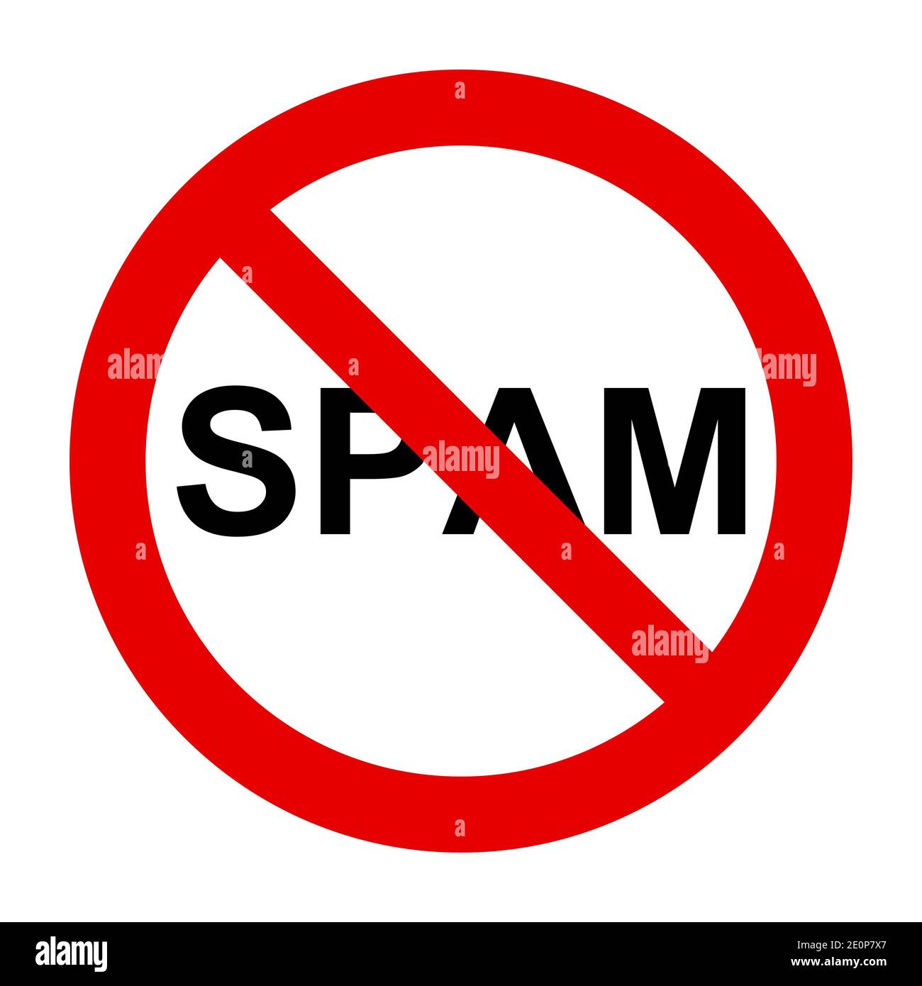 SPAM and prohibition sign Stock Photo - Alamy
