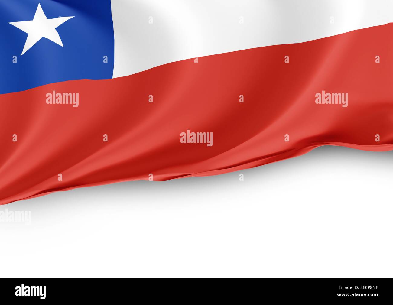 Chile National flag in White Background Stock Photo - Alamy