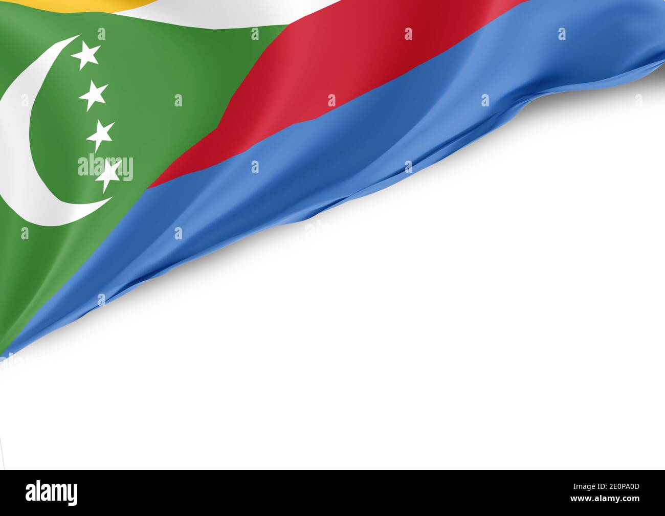 Comoros National flag in White Background Stock Photo - Alamy